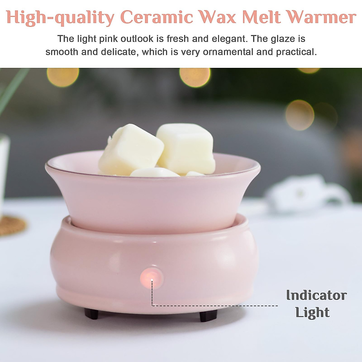 Bobolyn Wax Candle Melt Warmer Burner - 3-in-1 Ceramic Essential Oil Burner Electric Scented Fragrance Candle Melter for Home Office Bedroom Living Room Decor