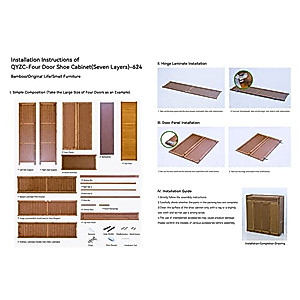 Bamboo Shoe Storage Cabinet 7 Tier Shoes Rack with Folding Door Free Standing Shoe Racks Shoe Organizers for Entryway Hallway Living Room Bedroom, 46 * 13 * 45.3 Inch