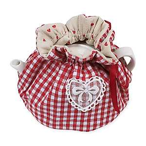 Tea Cosy,Creative Kitchen Tea Pot Dust Cover,Teapot Cozy Breakfast Warmer,Tea Pot Cover Insulation and Keep Warm,Tea Kettle Quilt for Home Kitchen Table Hotel Tea Party Restaurant (Red)