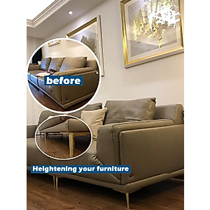 Kaupuar 4.72 inch Antique Brass Furniture Legs Brushed Gold Metal for Cabinet Sofa Couch Table Chair Bed TV Set of 4 Mid Century Modern Legs DIY Replacement