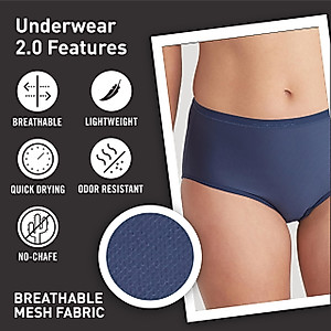 ExOfficio Women's Give-N-Go 2.0 Full Cut Brief, Ink, X-Large