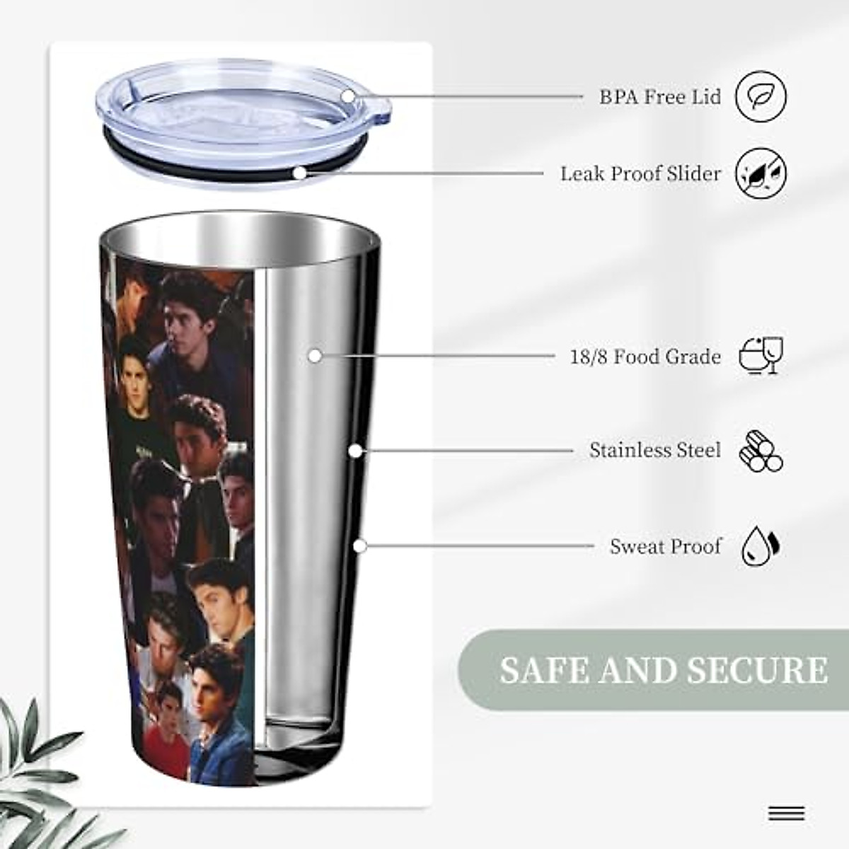 OAEWRE Milo Actors Ventimiglia Stainless Steel Mug Insulated Tumbler Coffee Mugs with Lids and Straw Double Wall Vacuum Cup 20oz