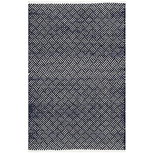 SAFAVIEH Boston Collection 2'6" x 4' Navy BOS680D Handmade Flatweave Cotton Accent Rug