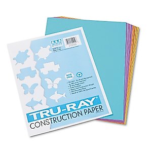 Pacon 102940 Tru-Ray Construction Paper, 76 lbs., 9 x 12, Assorted, 50 Sheets/Pack