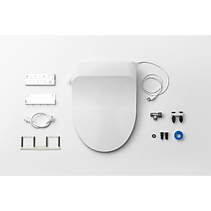 PHILTRE Toilet Bidet Attachment with Heated Toilet Seat, Warm and Cold Water, Dryer, Hygienic All-Stainless Steel Nozzle, and Full Function Remote Control - Save Toilet Paper and Prevent Toilet Clog