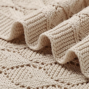 Wugugu Neutral Newborn Baby Blanket for Boys Girls Organic Cotton Swaddle Blankets Baby Essentials for Infant Toddler Crib Stroller Beige 30 x 40 Inches