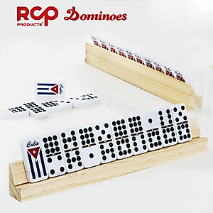 RCP PRODUCTS Wooden Domino Trays Set of 4,Wood Domino Racks, Domino Holders for Domino Tiles (Domino Trays)