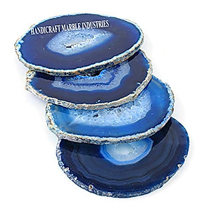 Agate Coaster #4 design Blue Color Coaster Wholesale Price Drink Coaster Tableware Bar Accessories Dinning Table Accessories
