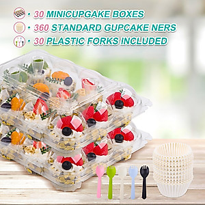 3unshine 12 Count Cupcake Containers - Pack of 15, Durable and Stackable Clear Plastic Cupcake Boxes