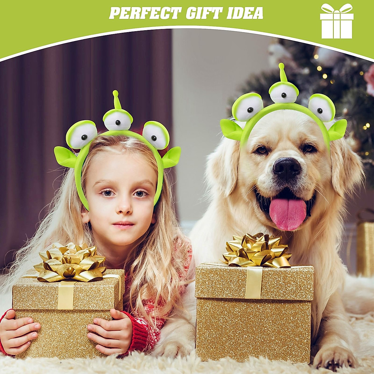 Three-eyed Alien Monster Toy Headband Cute Plush Headband Headwear for Themed Party Girls and Kids (1 Pcs)