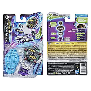 Beyblade Burst Surge Speedstorm Curse Satomb S6 Spinning Top Starter Pack - Defense Type Battling Game Top with Launcher, Toy for Kids