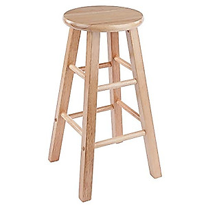 Winsome Element 2-Piece 24In Counter Stool Set, Natural Finish, Solid Wood, Modern Design