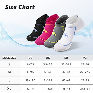 AKASO Anti-Odor Ankle Running Socks, Silver Fiber Low Cut Athletic Socks for Men and Women - 2 Pack (Black, S)