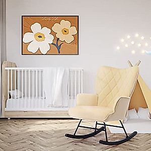 Ailisforest Modern Rocking Chair Nursery, Upholstered Nursery Glider Rocker for Mom and Baby, Nursery Glider & Ottoman Sets with Glider Chair for Living Room/Bedroom-Beige