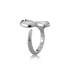 Hoops & Loops 925 Sterling Silver Sideways Open Heart Wrap Ring for Women Teen Girls, Size 8