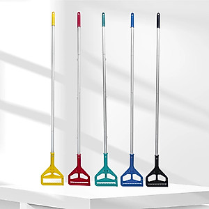 KLHB-YF 60" Heavy Duty Fiberglass Wet Mop Handle，Screw Clamp Mop Handle, Aluminum Rod, 60”, Heavy Duty Commercial Industrial Mop Handle for Floor Cleaning-Black