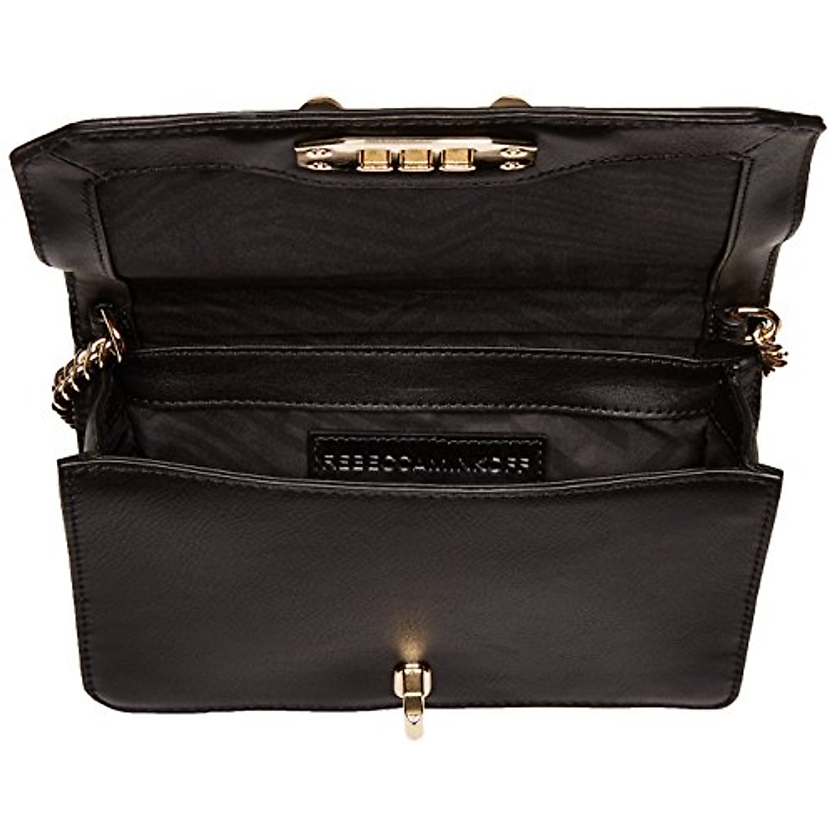 Rebecca Minkoff womens Chevron Quilted Small Love Crossbody, Black, One Size US