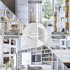 20 Pack Anti Tip Furniture Anchors No Drill, Baby Proofing Furniture Wall Anchor Straps, Adhesive Cabinet Safety Wall Anchors, Furniture Safety Straps for Bookcase Cabinet Drawer Dresser Shoe Shelf