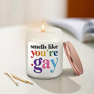 Gay Gifts Candle, Price Gifts, Gifts for Gay Man, Gay Stuff, Gay Price Gifts for Men LGBTQ Lesbian Bisexual Transgender Queer, Rainbow Gag Gifts Funny Adult Christmas Scented Candles
