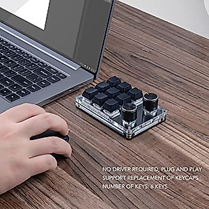 Zyyini 6 Keys Keyboard, Red Switch Full Key Custom Hot Swappable Mini Portable Keypad,One Handed Gaming Keyboard,Quick Copy and Paste Keyboard for PC Laptop,for Office, Game, Music, Media