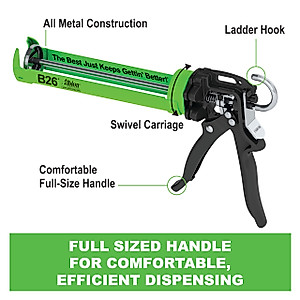 Albion Engineering Company B26 B-Line Manual Cartridge Caulking Gun, 1/10 Gallon (10 oz), 26:1 Drive