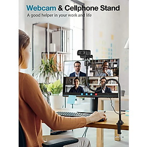 InnoGear 25 Inch Webcam Stand, Flexible Cell Phone Stand Desk Mount Camera Stand Gooseneck for Logitech Webcam BRIO 4K C960 C920 C920S C922 C922x C925e C930 C930e C615 NexiGo N60