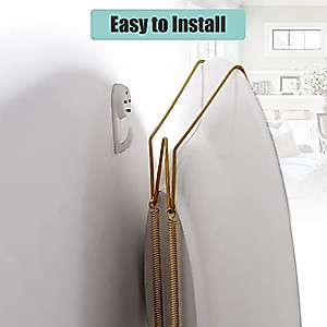 EEEKit 12 Pack Plate Hangers for The Wall, 6 8 10 Inch Invisible Wall Plate Hangers with 16 Pack Wall Hooks, Stainless Hanging Plate Holder for Decorative Plate Antique Dishes Easel Decor