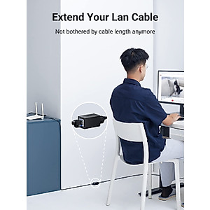 UGREEN RJ45 Coupler Ethernet Extender Connector 10 Pack Inline Coupler Cat7 Cat6 Cat5e Ethernet Cable Adapter Female to Female Black