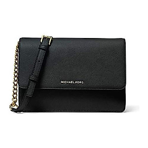 Michael Kors Daniela Large Saffiano Leather Crossbody Bag (black)