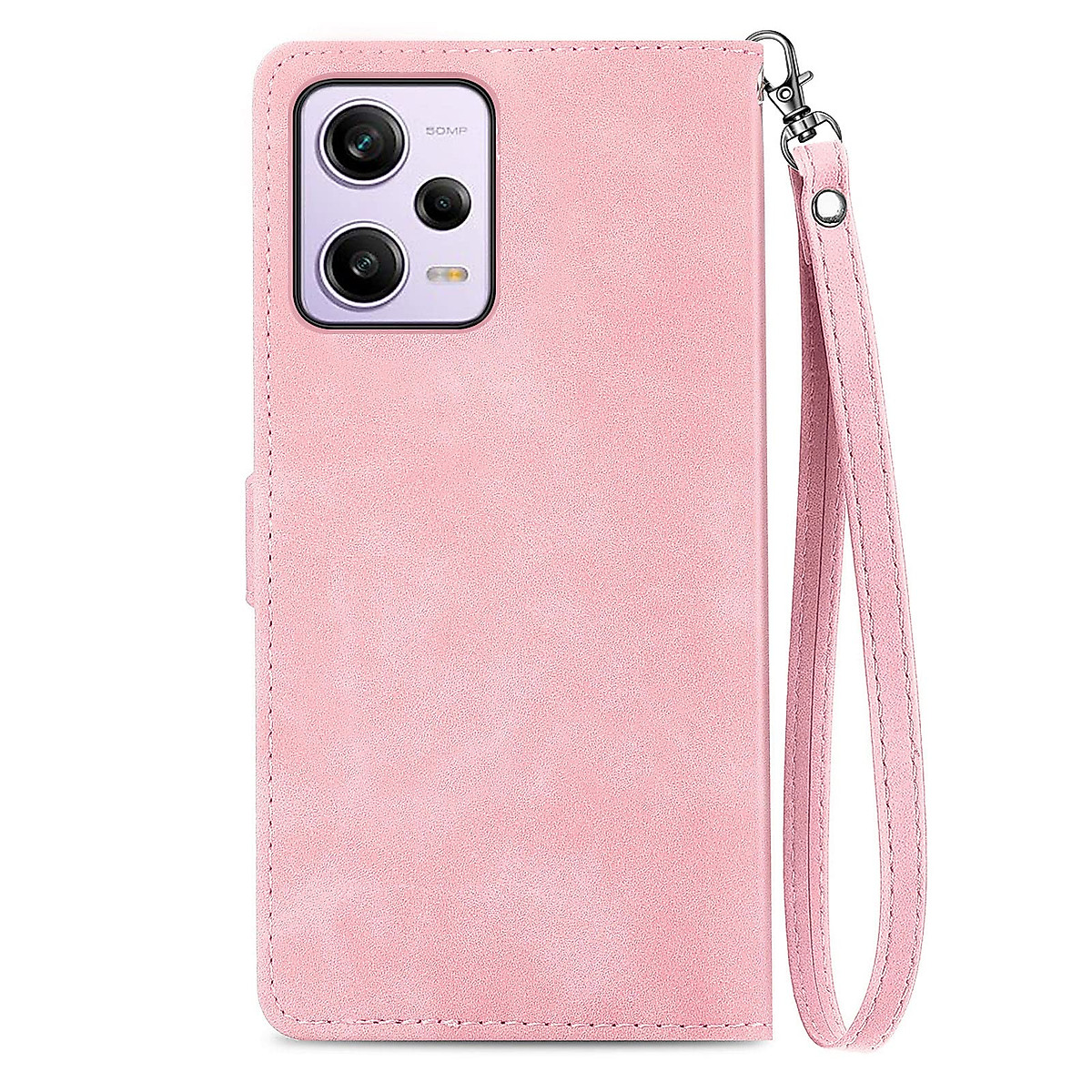 Monwutong Zipper Storage Wallet Case for Redmi Note 12 Pro 5G, Case for Xiaomi Poco X5 Pro,Skin Friendly Feel Leather Case with Muliti-Card Slots Holster for Poco X5 Pro/Note 12 Pro,SZY Pink
