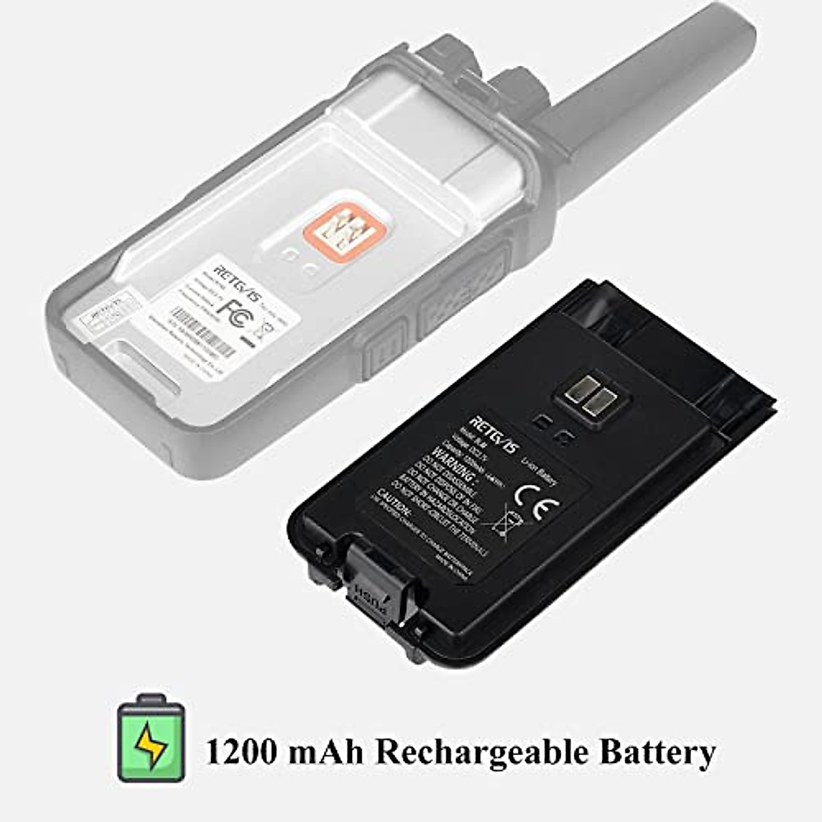 Retevis RT68 Two Way Radio Battery,3.7V 1200mAh Original Li-ion Battery,Compatible with Retevis RT68 Walkie Talkies (2Pack)