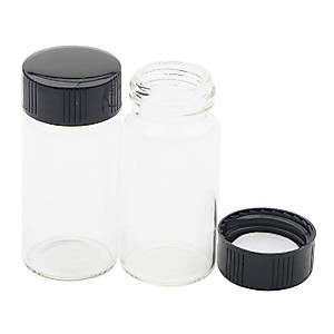 Kesell 20-Pack 20ml Glass Vials with Screw Caps - Small Vials for Essential Oil, and Specimen Samples - Clear Bottles with Lids