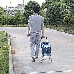 Shopping Trolley on Wheels Multi Function Shopping Cart Two-Wheel Aluminum Alloy Ultra-Light Portable Folding Cart is Practical and Convenient to Fold Storage Hand Trucks,D,87 * 35Cm ,Sho