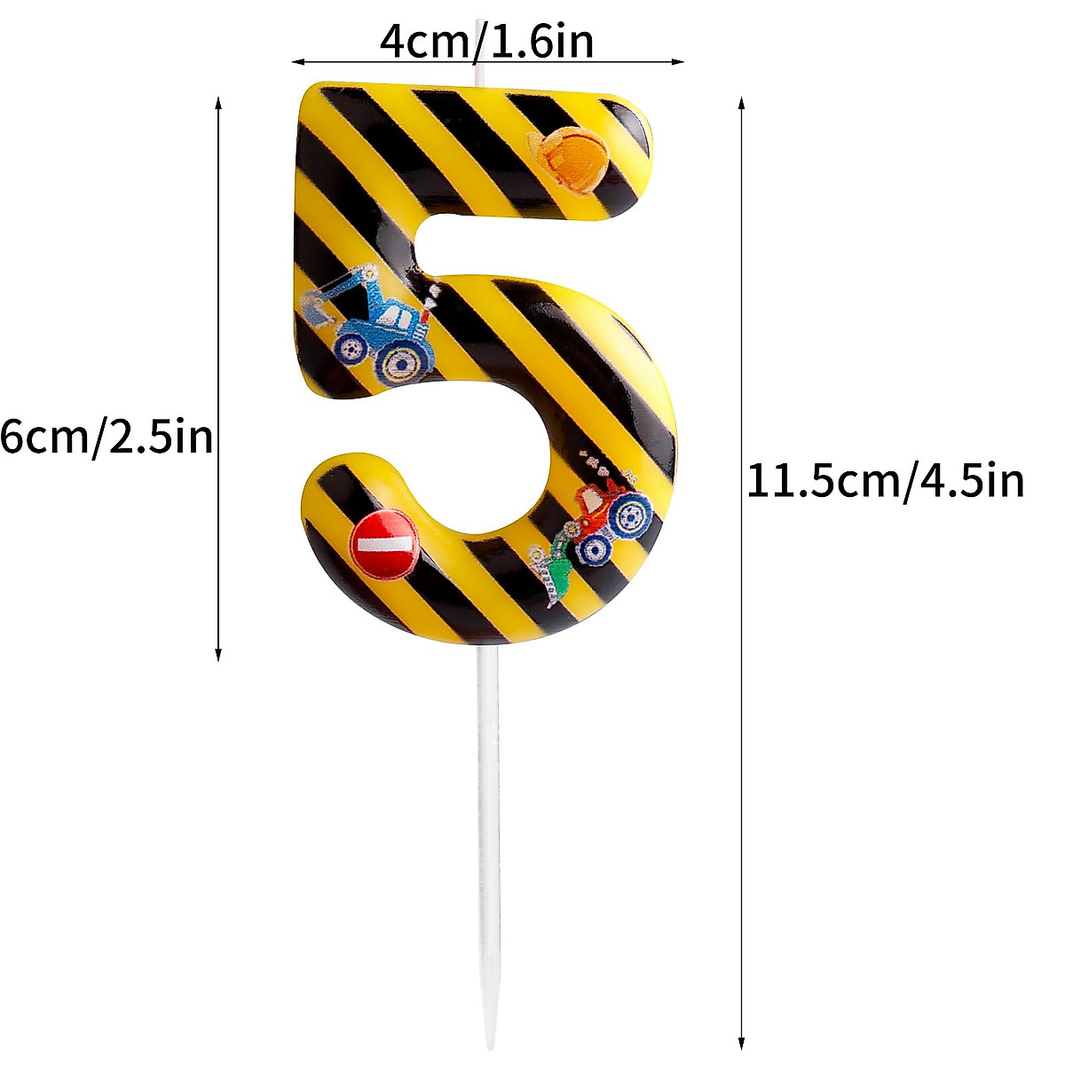 Construction Birthday Candles Number 3 Yellow Black Striped Construction Theme 3rd Birthday Party for Girl Boy Birthday Cake Topper Graduation Celebration Anniversary Decorations