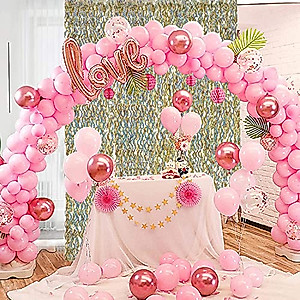 4 Pack Champagne Gold Fringe Curtain Backdrop - CYLMFC 3.3 ft x 6.6 ft Shimmer Wavy Foil Curtain for Birthday Party, Yellow Fringe Curtain Streamers Party Decorations