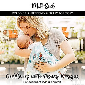 Milk Snob Disney Pixar Toy Story Baby Boy and Girl Swaddle Blanket, Soft Receiving, Security Bed and Play Blanket, Toddler and Infant Baby Bedding Registry and Shower Gifts, Newborn Essentials, 35x35