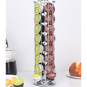 KINGPOUL K Cups Holder,K Cup Organizer,Coffee Pod Holder Coffee Pods Storage Organizer Stand,No Assembly Required,K Cup Holders For Counter(Capacity Of 24pods,Argent)