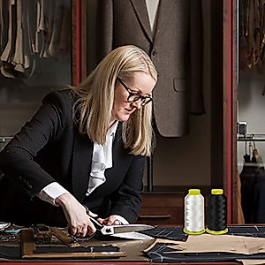 2 Roll Polyester Thread, Heavy Duty Thread, 1500Yard/Reel 210D/3 Nylon Thread for Sewing, Sewing Thread for Upholstery, Outdoor Market, Drapery, Leather, Beading, Crafts