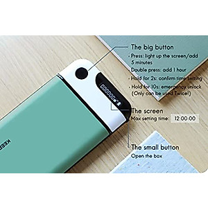 Portable Lock Box with Timer for iPhone and Android Phone, Help to Be Self-Discipline and Focus to Achieve Goals, Prevent Phone Addiction (M, Green)