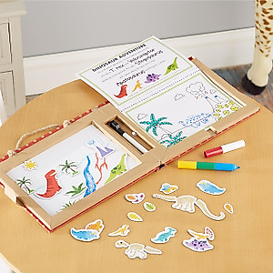 Melissa & Doug Natural Play: Play, Draw, Create Reusable Drawing & Magnet Kit – Dinosaurs (41 Magnets, 5 Dry-Erase Markers)