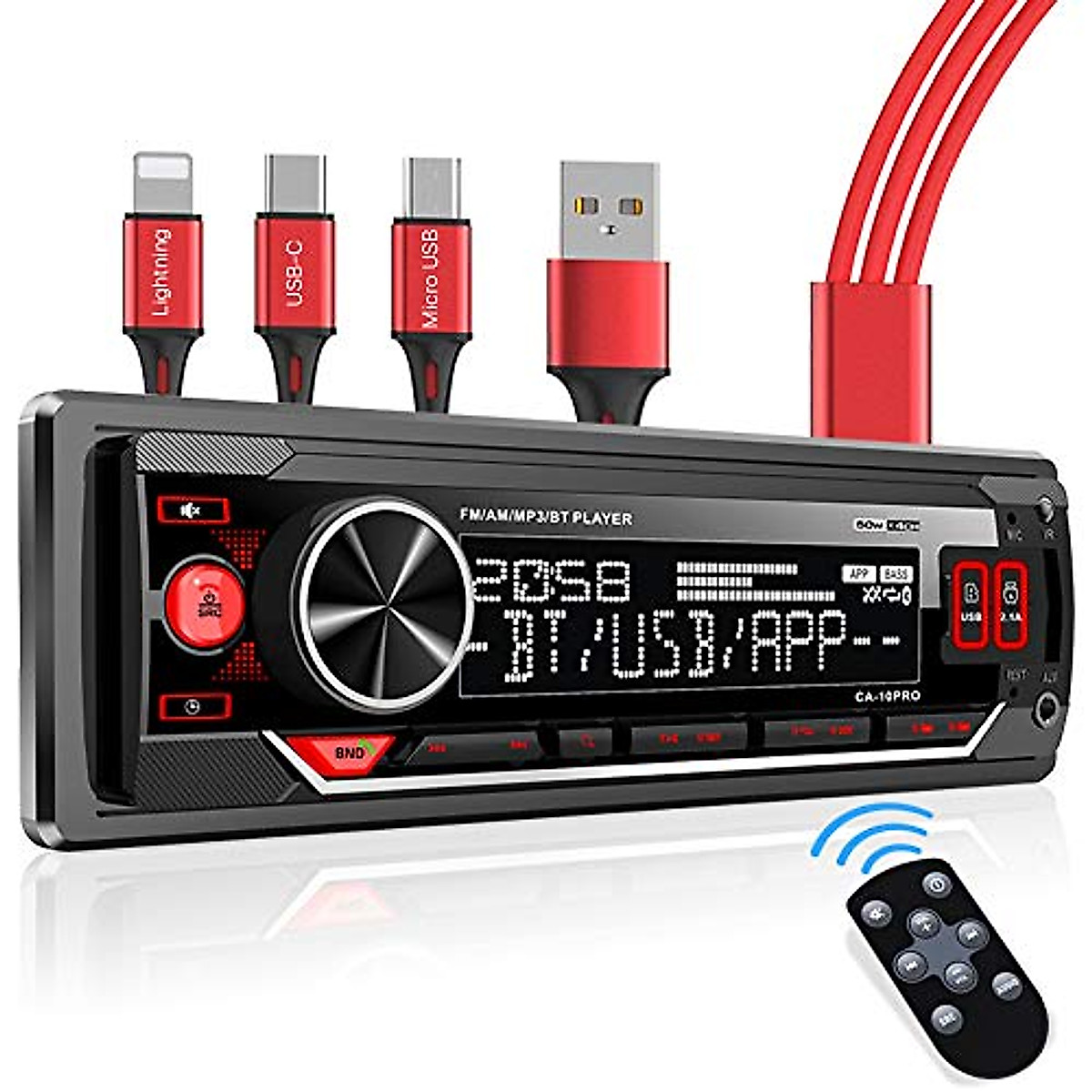 Single Din Bluetooth Car Stereo: Mechless Multimedia Digital Car Audio ...