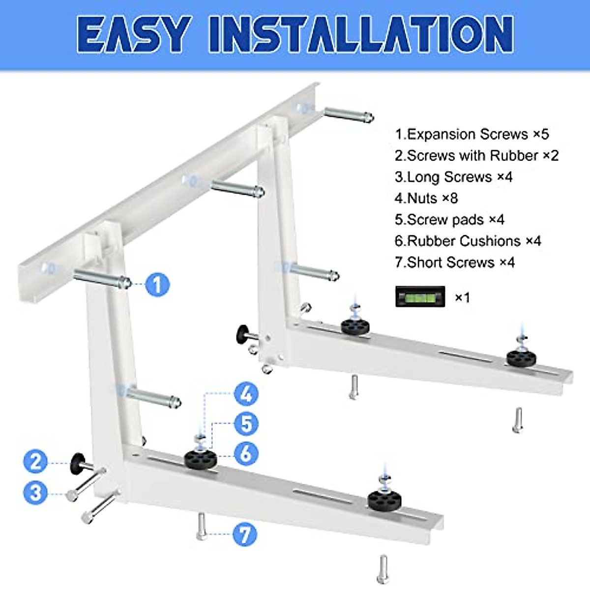 Mini Split Wall Mounting Bracket for 9000-36000BTU Ductless Air Conditioner Outdoor Universal Heat Pump System Support up to 330 lbs