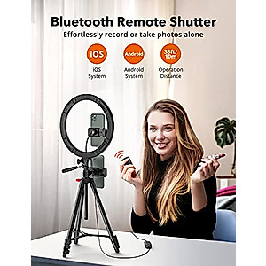 12" Ring Light, Selfie Ring Light with 3 Color Modes, Adjustable Brightness, Extendable Tripod Stand, 2 Phone Holders, Bluetooth Remote Shutter for Photography/Makeup/Vlogs/Live Stream/YouTube…