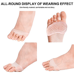 Metatarsal Pads Women Men 6 Pack, Reusable Gel Ball of Foot Cushion for Women High Heels, Foot Pads for Pain Relief for Shoes Pads, Bunion Forefoot Pads, Foot Cushion for Ball of Feet