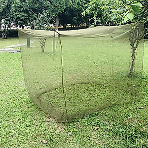 HEVIRGO Outdoor Single Mosquito Net, Folding Bed Tent,Portable Army Green Folding Bed Tent for Camping Army Green