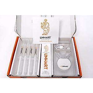 LINHART Teeth Whitening Kit with LED Light - Tooth Whitener Gel, Dental Whitening Gel Syringes with 35% Carbamide Peroxide and 16-Led Whitening Light - No Sensitivity, Whitens Teeth