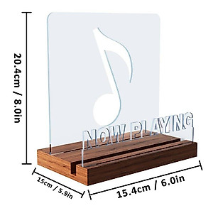 YuanDian Now Playing Vinyl Stand, Light up Now Spinning Record Stand, Wooden Acrylic Holder for Vinyl Album Display Storage, Vinyl Record LED Display Storage Collection Holder