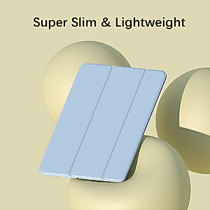 Case for iPad Mini 5(2019 Released), Lightweight Slim Soft TPU Trifold Stand Smart Cover, Auto Sleep/Wake Case with Pencil Holder for iPad Mini 5th Generation 7.9 Inch, Light Blue