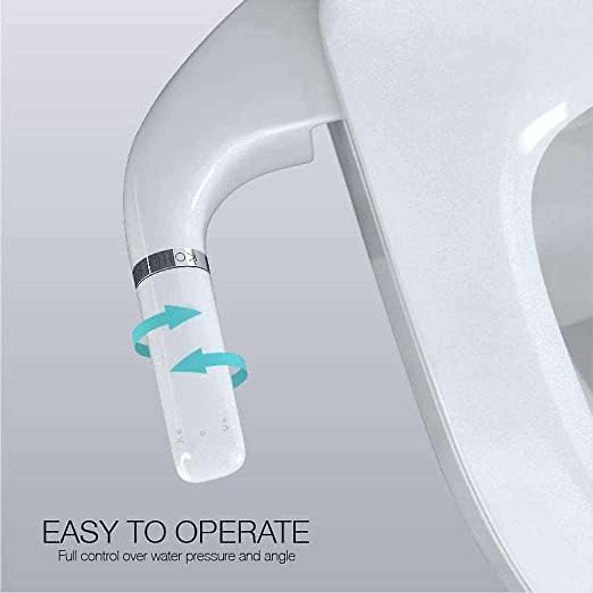 KOHLER 4636-RL-0 Cachet ReadyLatch Quiet Close Elongated Toilet Seat, White & Purewash Toilet Seat Attachment for Bidet functionality, 22860-0, White