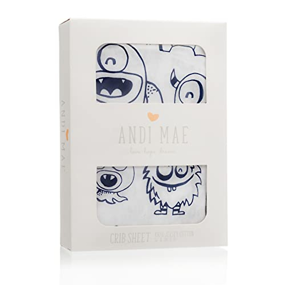 Andi Mae Crib Sheet - Blue Monsters - 100% Jersey Cotton - Fits Standard Crib or Toddler Mattresses